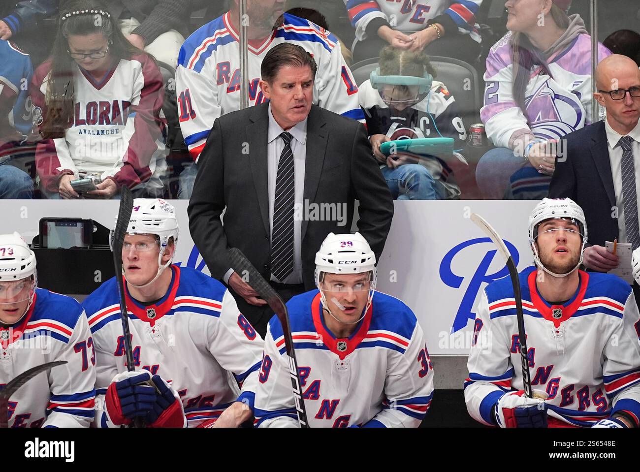 New York Rangers head coach Peter Laviolette in the first period of an ...