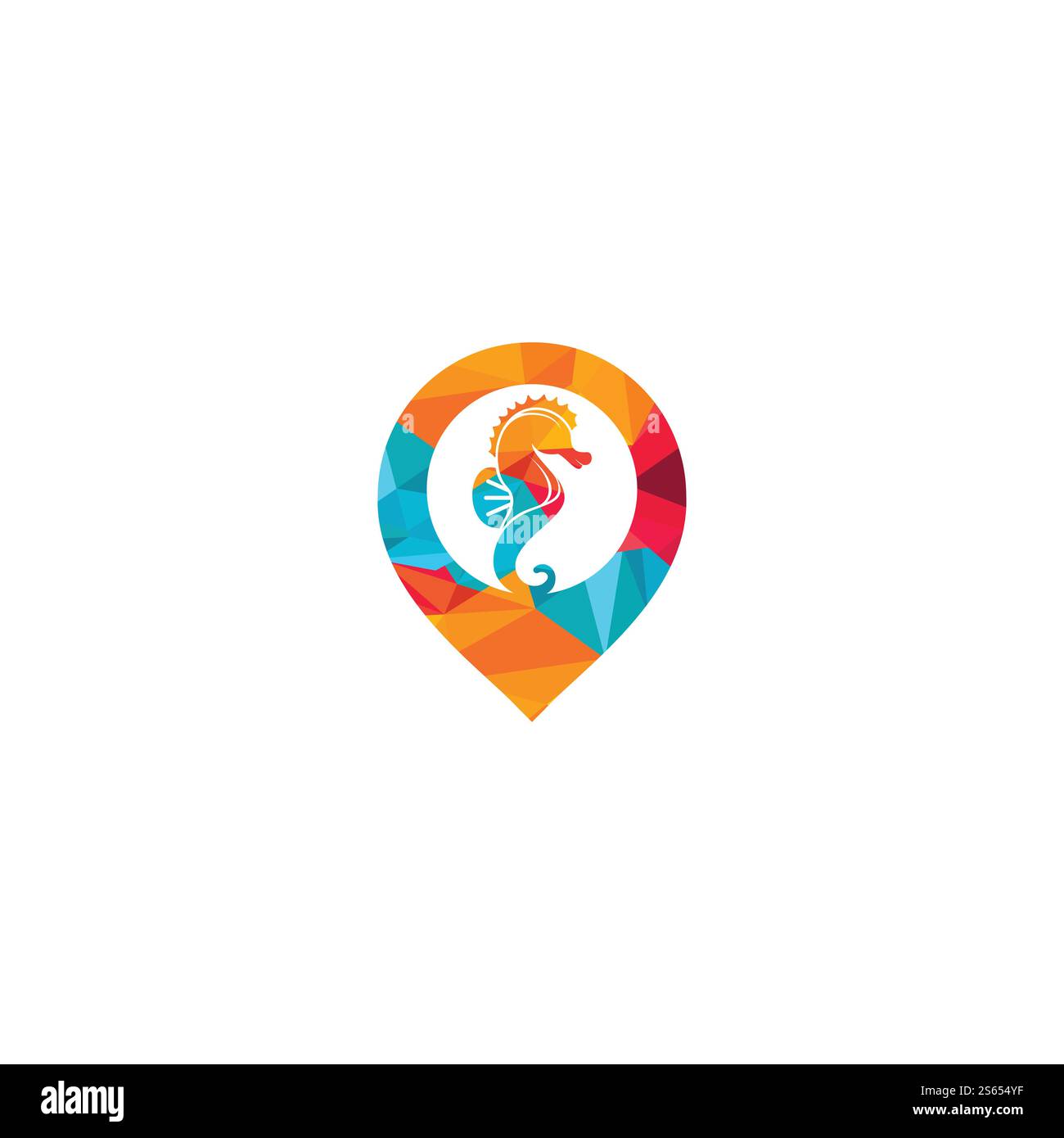Sea Horse pin vector logo design Stock Vector Image & Art - Alamy