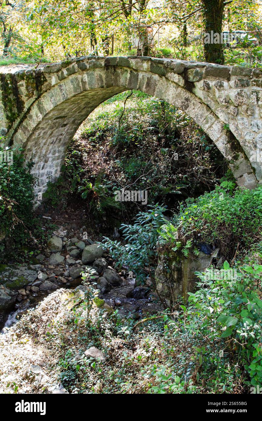 travel to Georgia - Mirveti Arch Bridge over creek (bridge of Queen ...