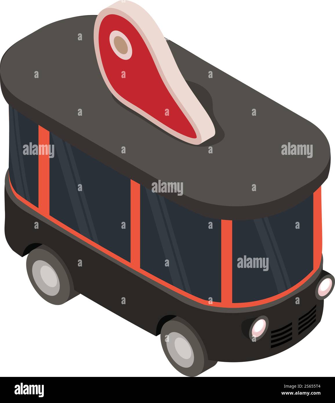 Food truck steak icon. Isometric of food truck steak vector icon for ...