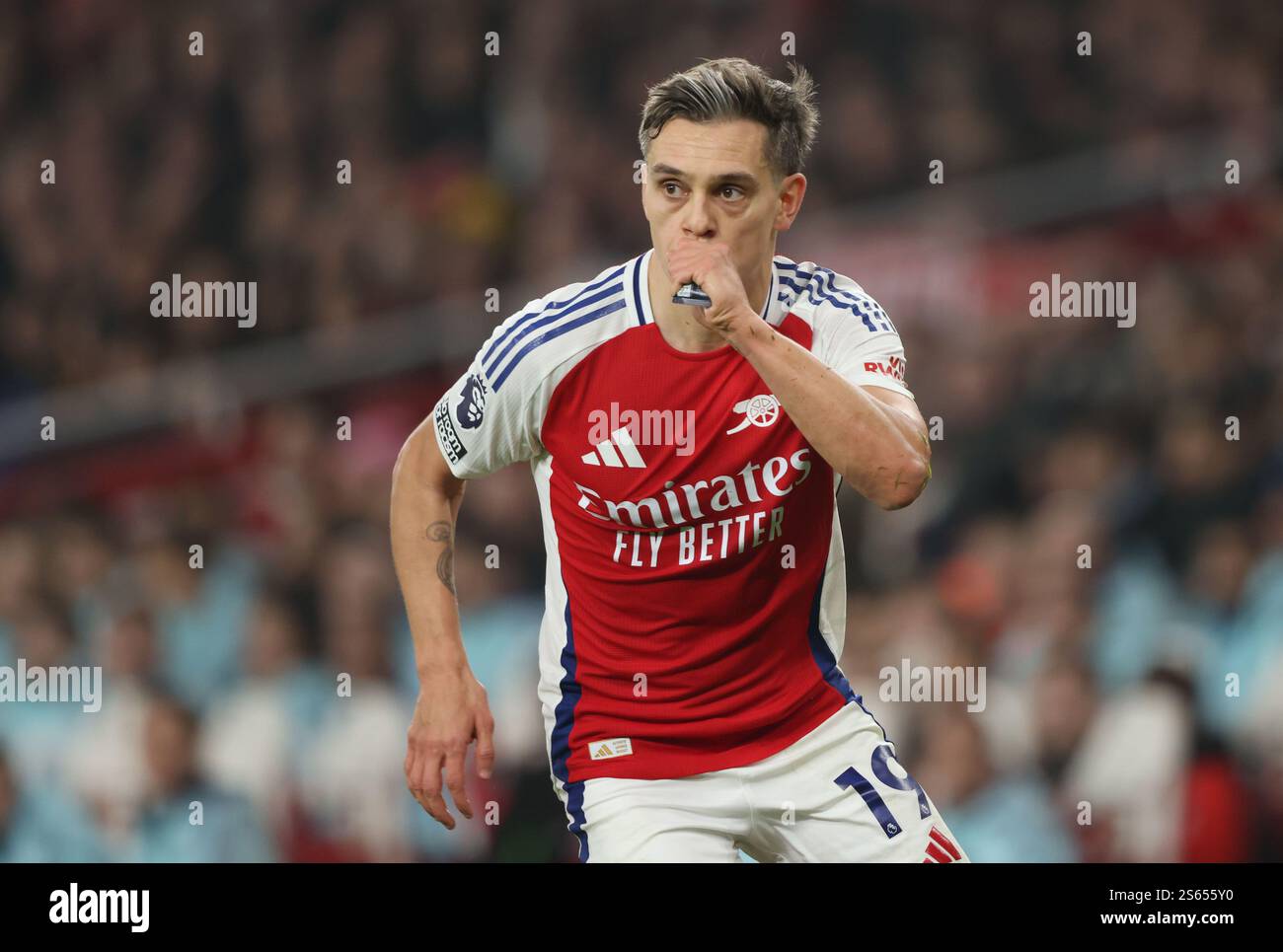 London, UK. 15th Jan, 2025. Leandro Trossard (A) at the Arsenal v Tottenham Hotspur EPL match ...