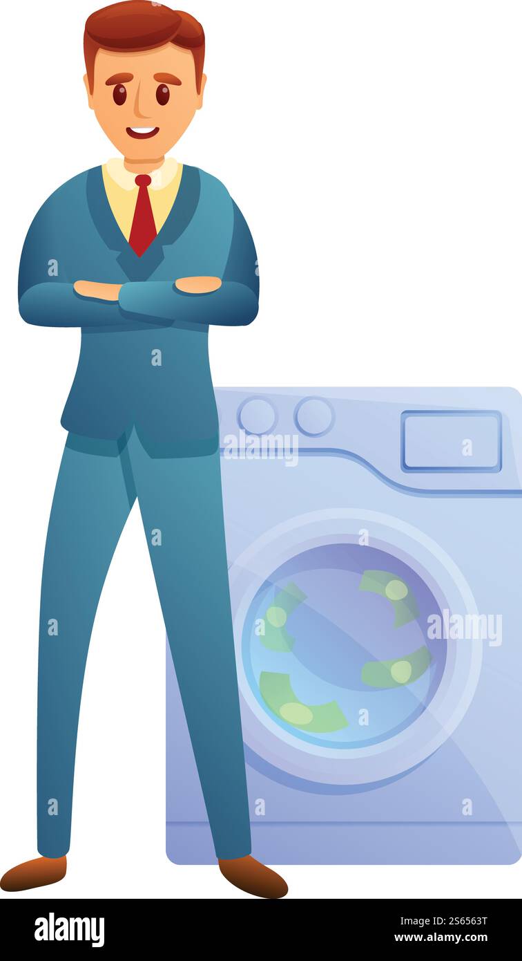 Business of washing money icon. Cartoon of business of washing money ...