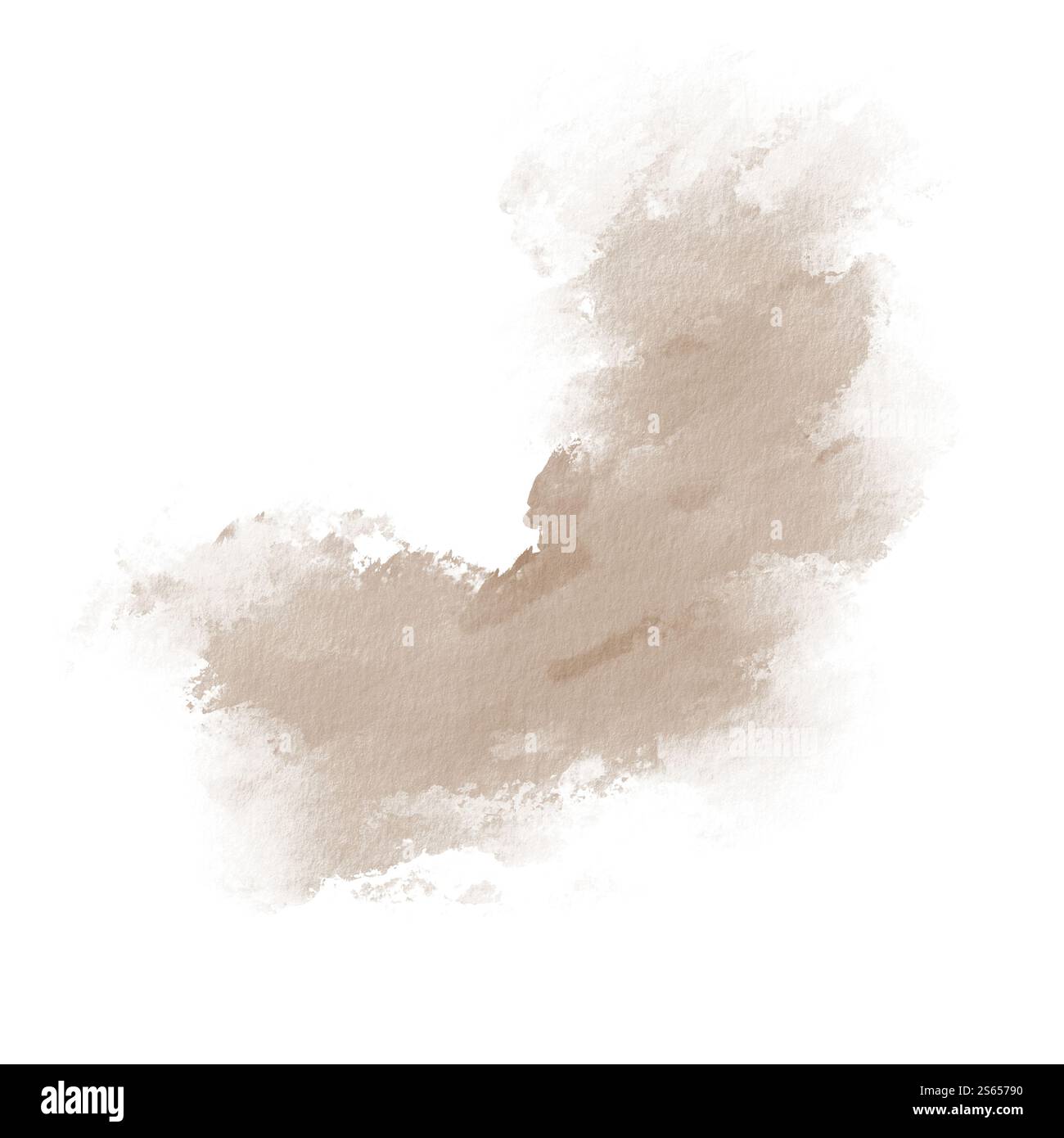 Abstract watercolor dirty sand color spot on transparent background in ...