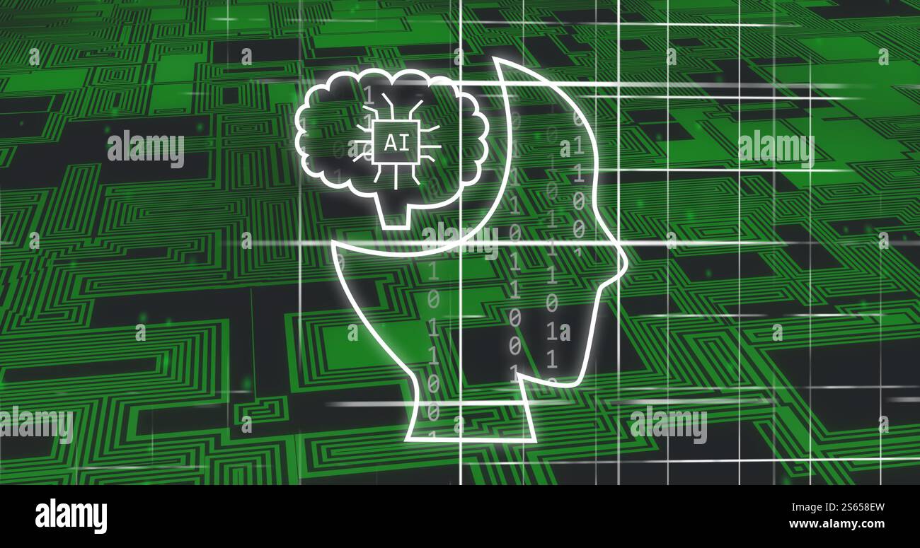 Image of ai text and digital human over binary coding Stock Photo - Alamy