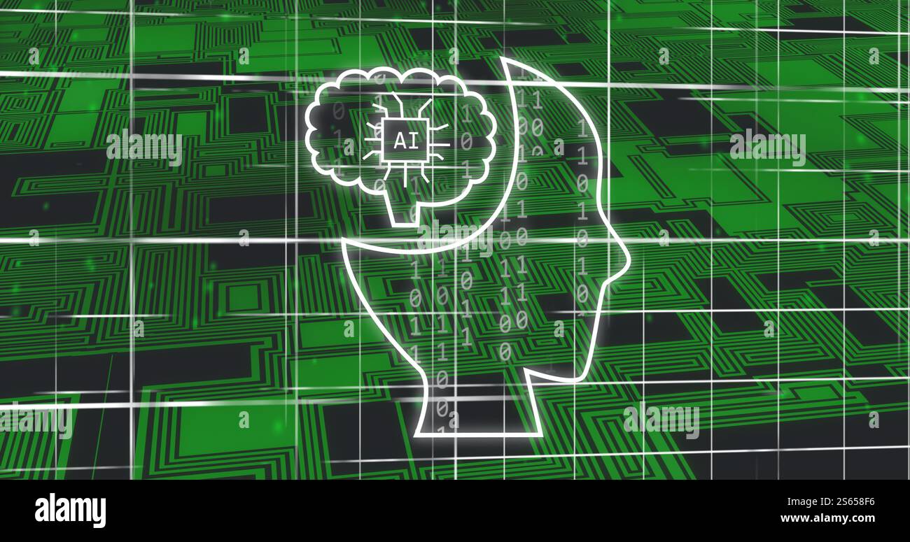 Image of ai text and digital human over binary coding Stock Photo - Alamy