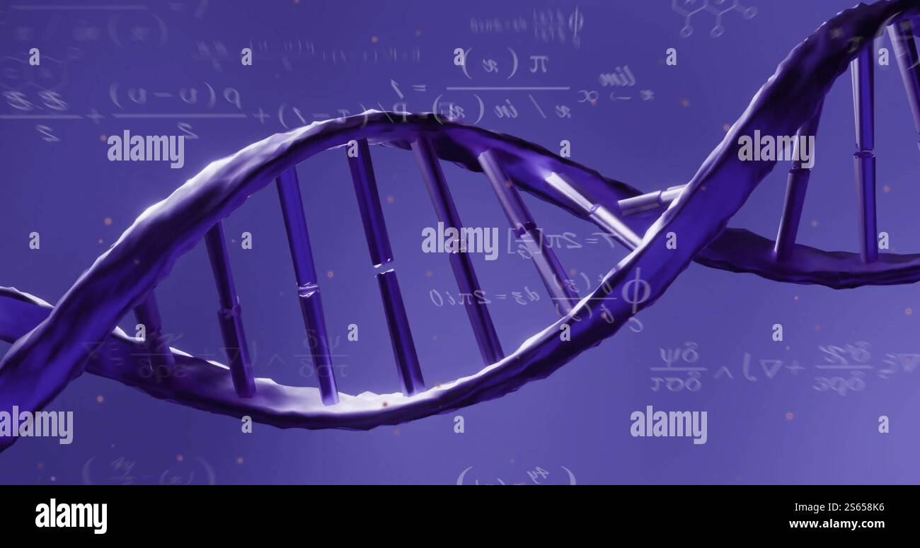 Image of digital data processing over dna strand Stock Photo - Alamy