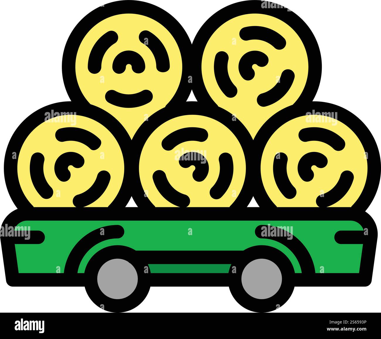 Wheat roll trailer icon. Outline wheat roll trailer vector icon for web ...