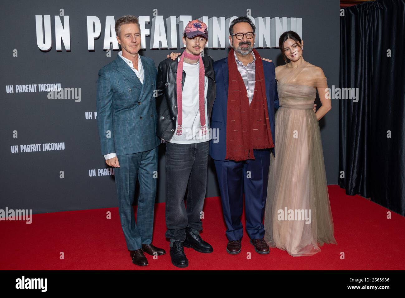 Paris, France. 15th Jan, 2025. Edward Norton, Timothee Chalamet, James ...