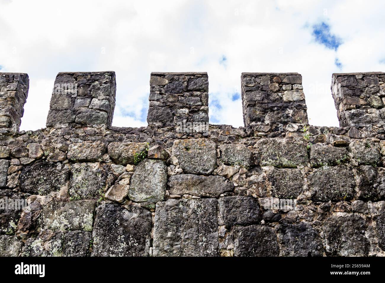 travel to Georgia - battlements of ancient fortress wall of Gonio ...