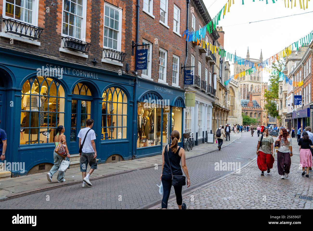 Cambridge England. Trinity street in the city centre looking towards St ...