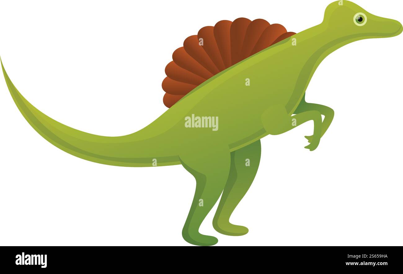 Spinosaurus icon. Cartoon of spinosaurus vector icon for web design isolated on white background ...