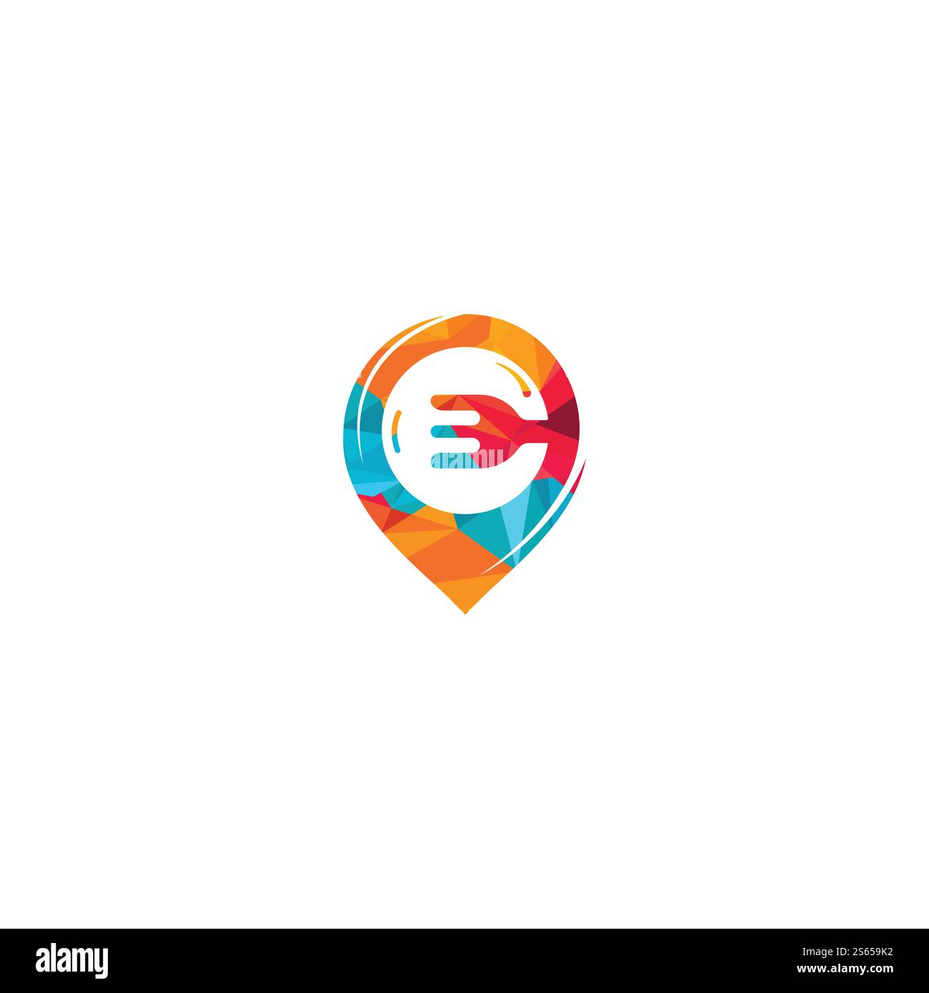 Food point logo design. Fork and pin sign logo template Stock Vector ...