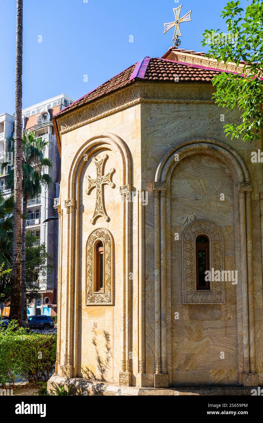 travel to Georgia - cross on Church of St. Barbara on Rustaveli Avenue ...