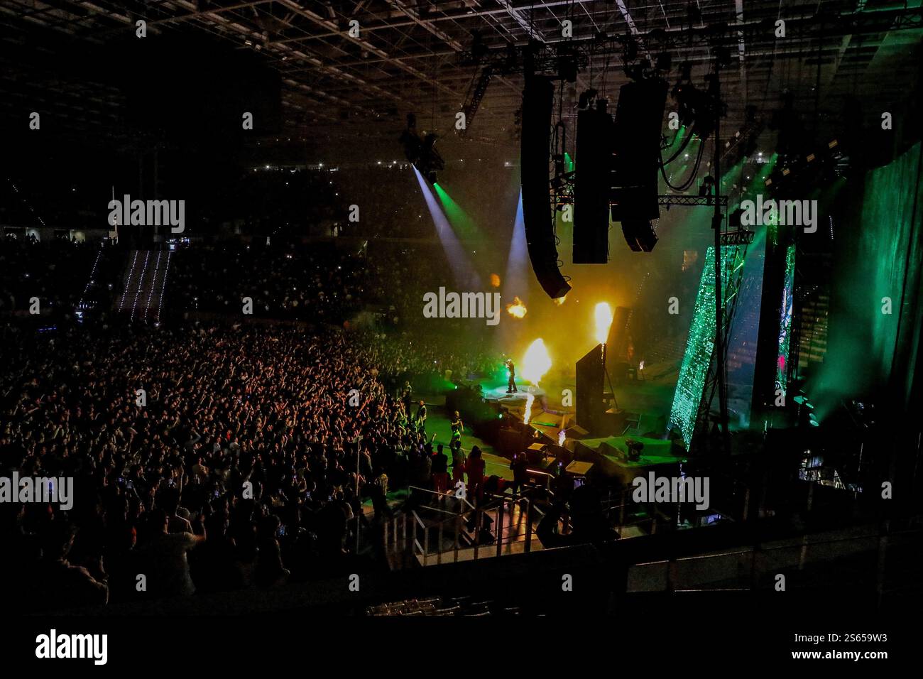 INALPI ARENA, Torino, Italy, January 15, 2025, The italian singer Lazza ...