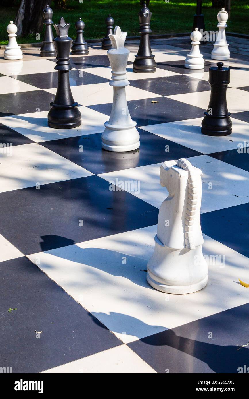 travel to Georgia - outdoor floor chess on seaside boulevard in Batumi ...