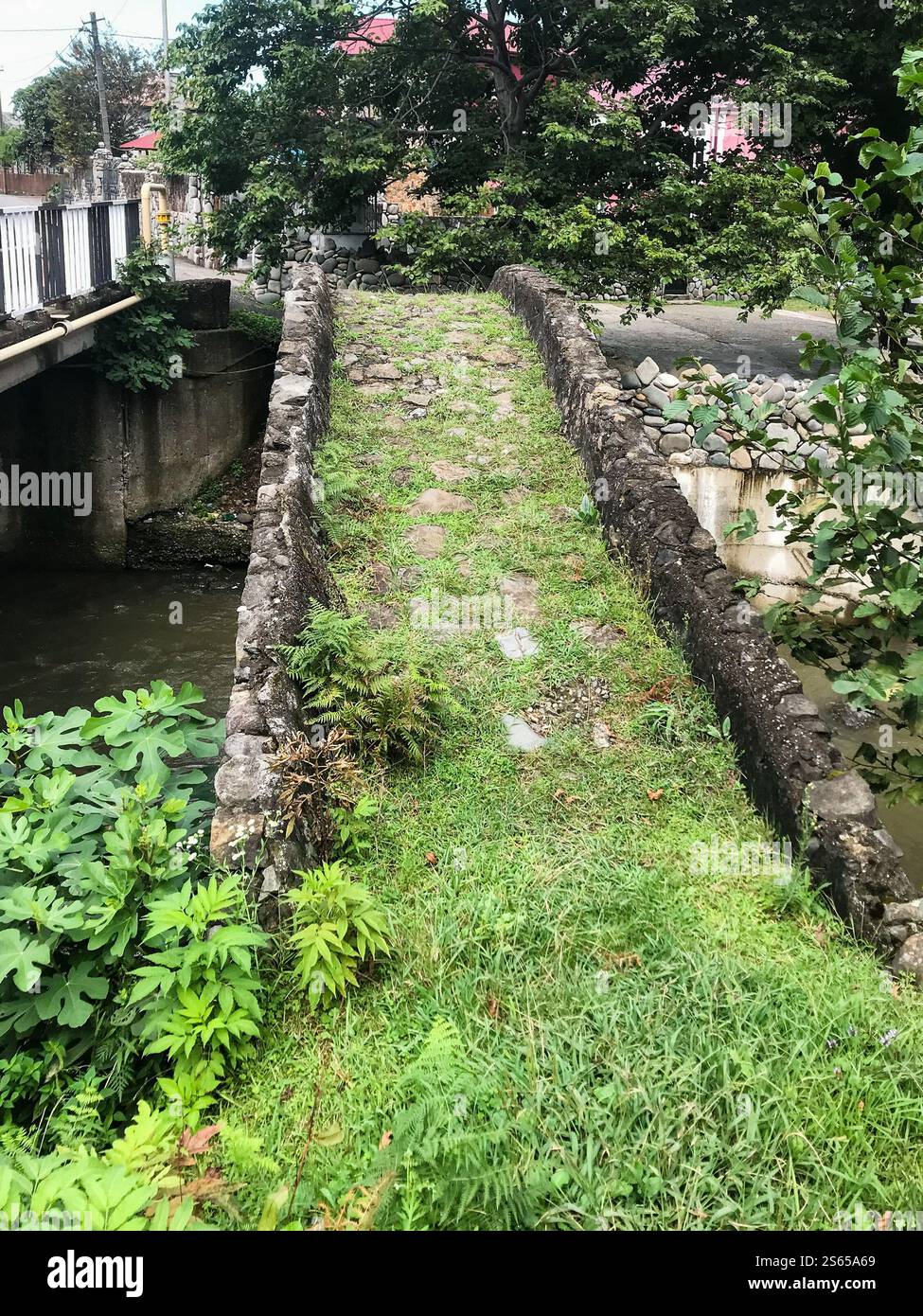 travel to Georgia - surface of ancient arch bridge of Queen Tamar on ...