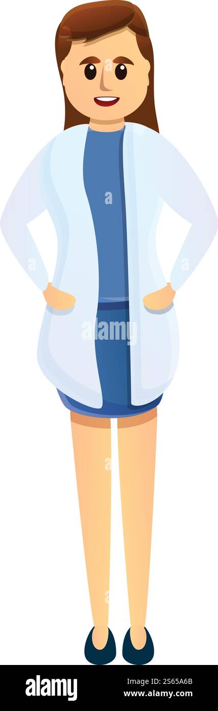 Woman doctor icon. Cartoon of woman doctor vector icon for web design ...