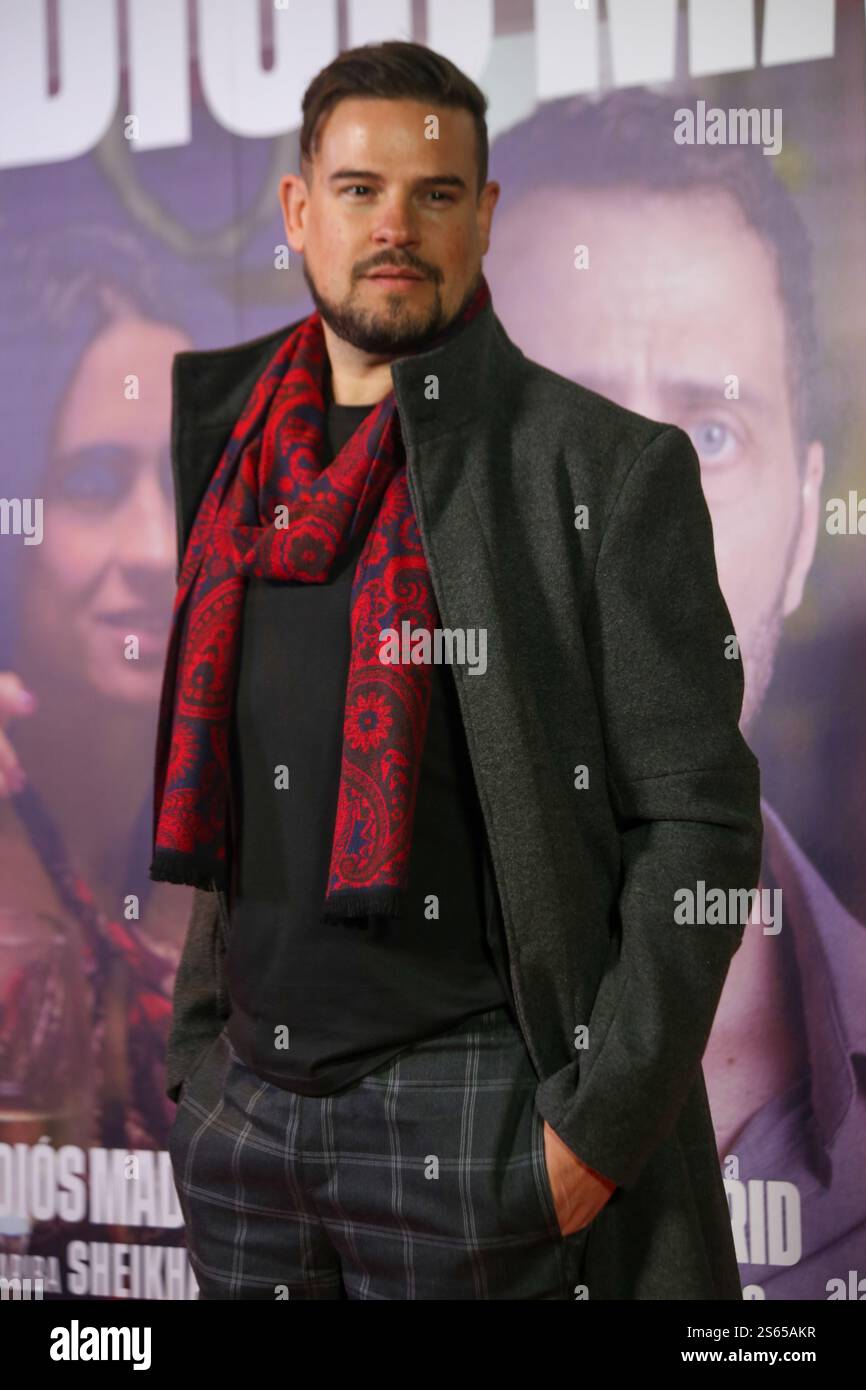 Madrid, Spain, January 15, 2025: The singer, Raúl Fuentes poses for the ...