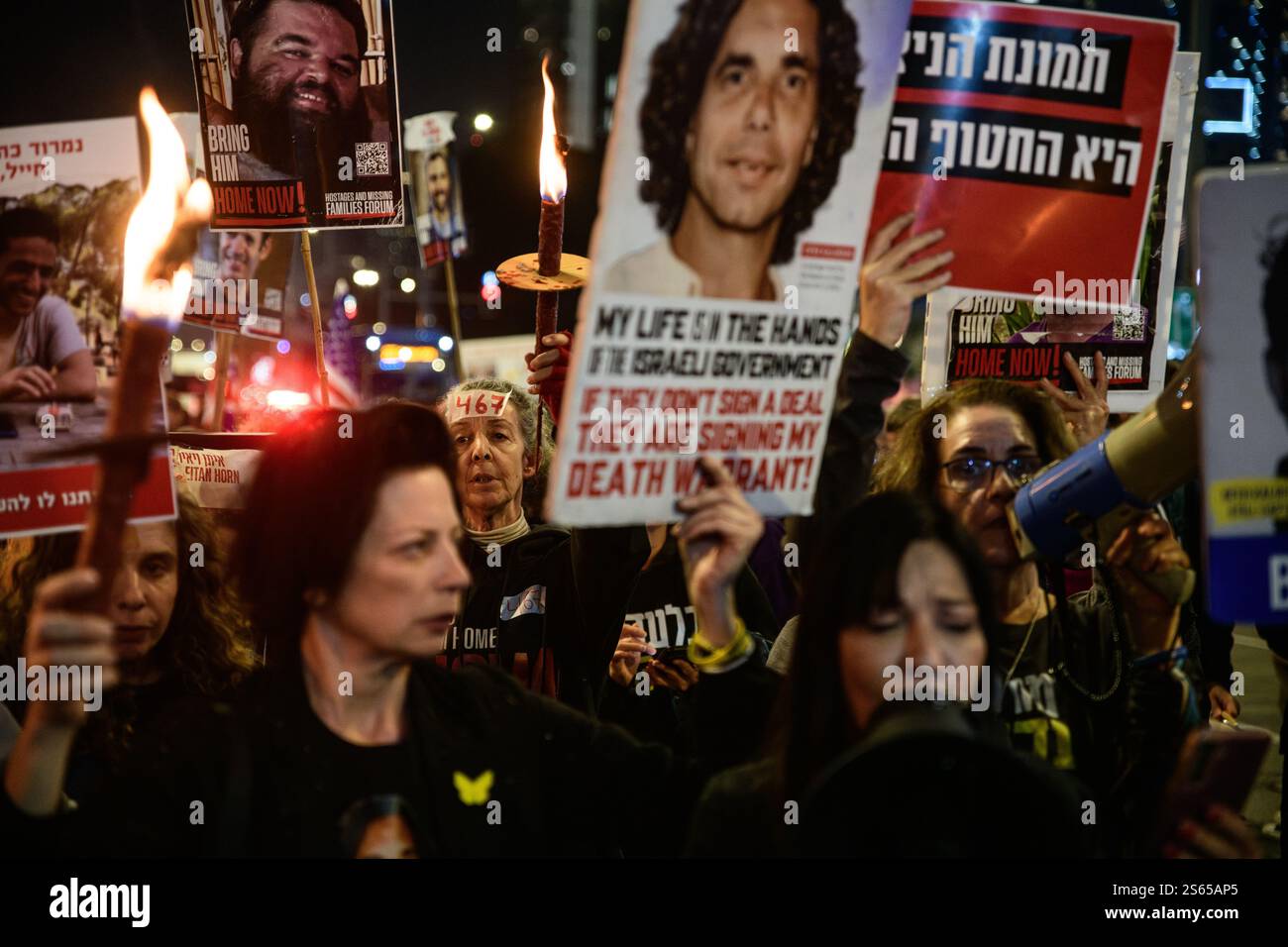 Israel. 15th Jan, 2025. Israelis demonstrated for a full hostage deal ...