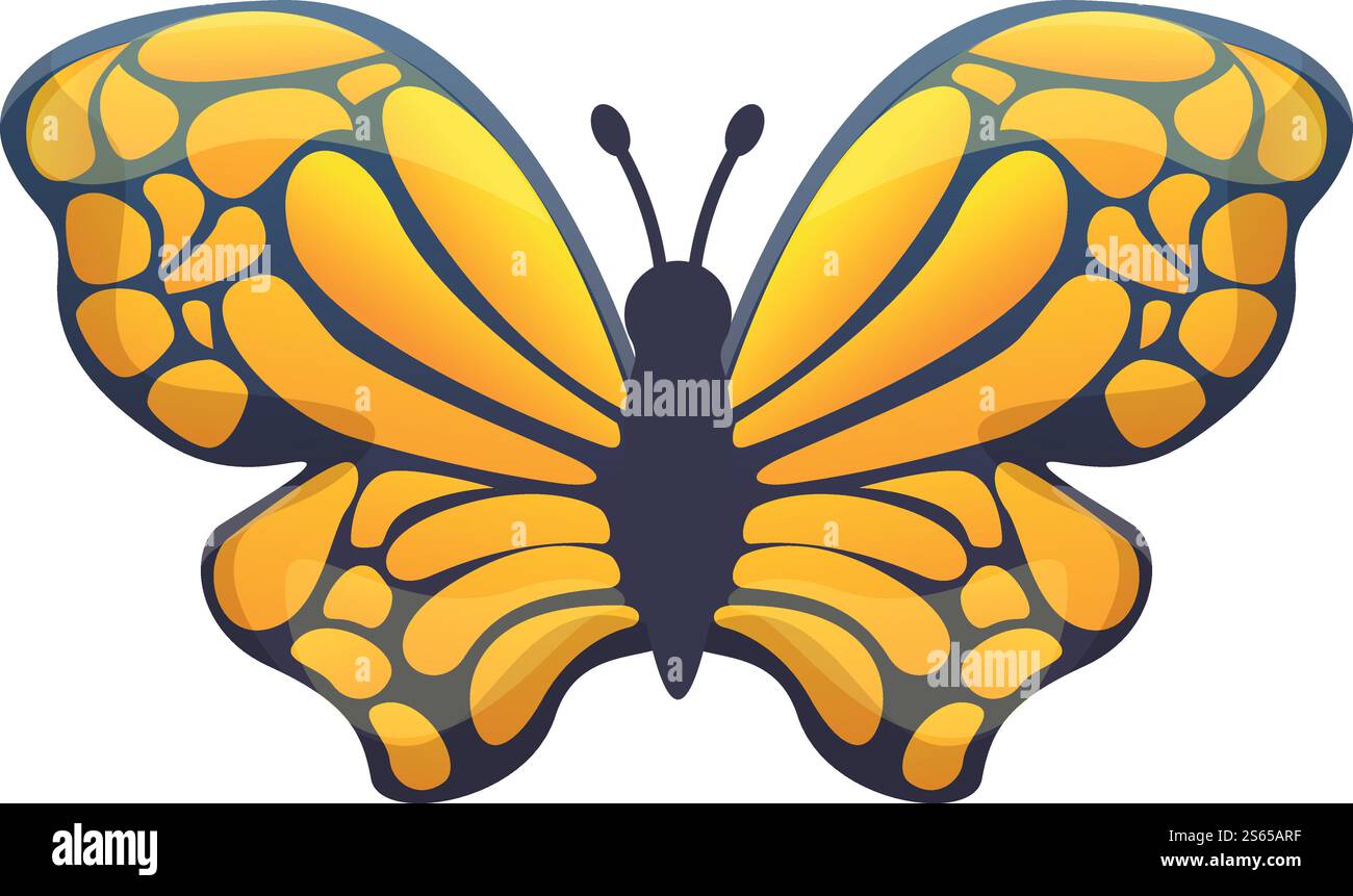 Macro drawing butterfly icon. Cartoon of macro drawing butterfly vector ...