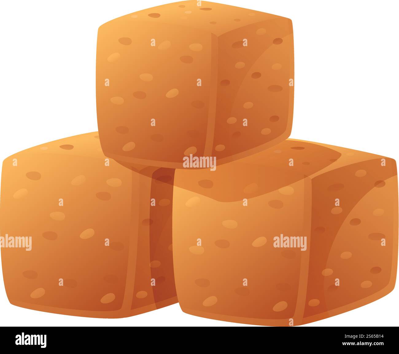 Brown sugar cubes icon. Cartoon of brown sugar cubes vector icon for ...