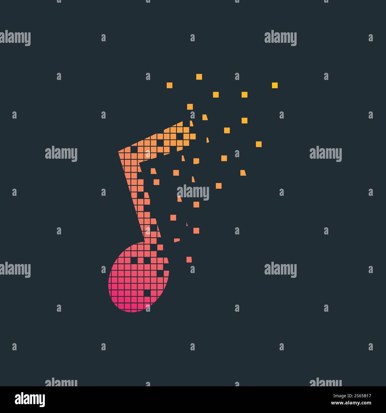 Pixel music note tyechnology logo vector design Stock Vector Image ...