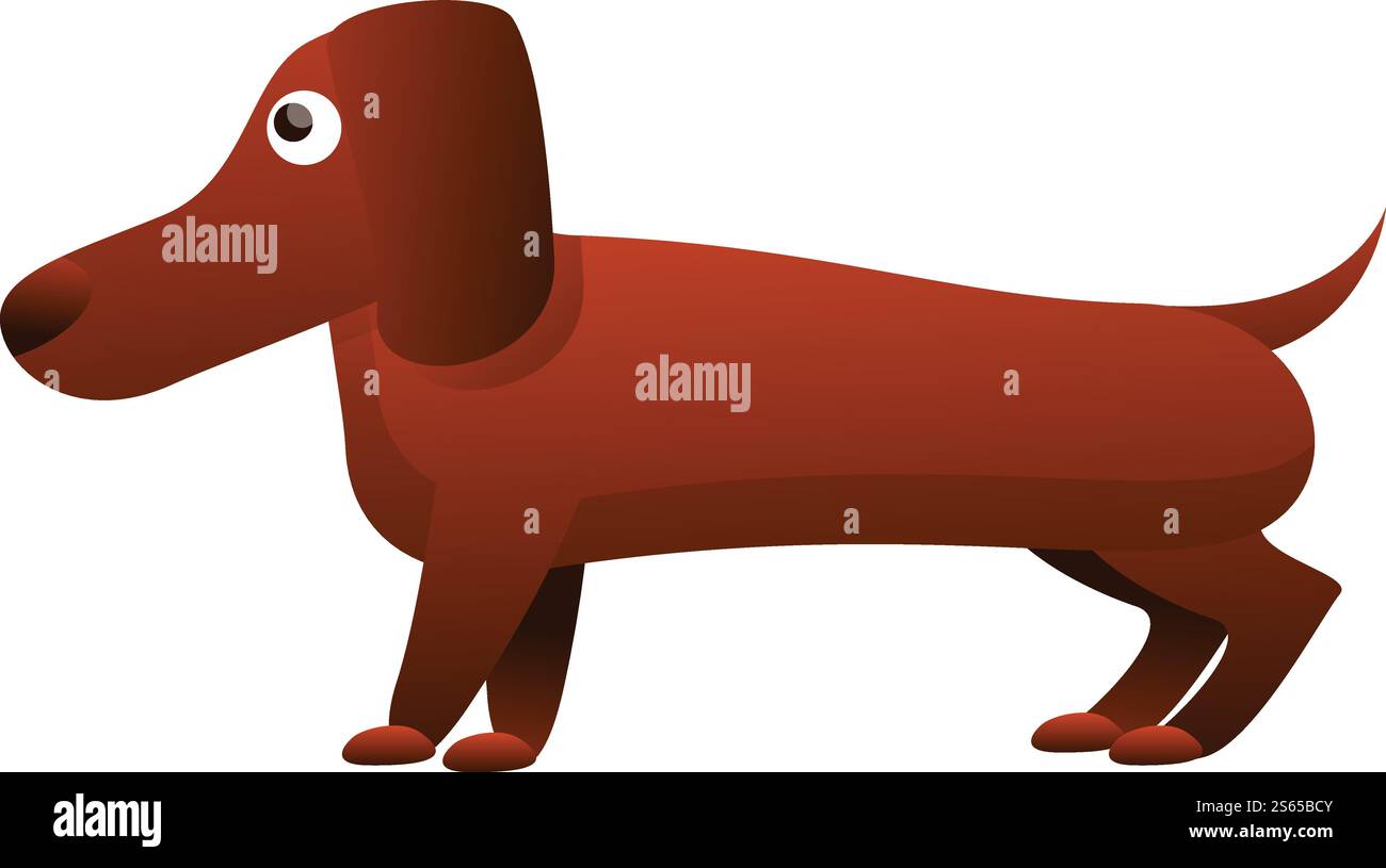 Canine dachshund icon. Cartoon of canine dachshund vector icon for web design isolated on white ...