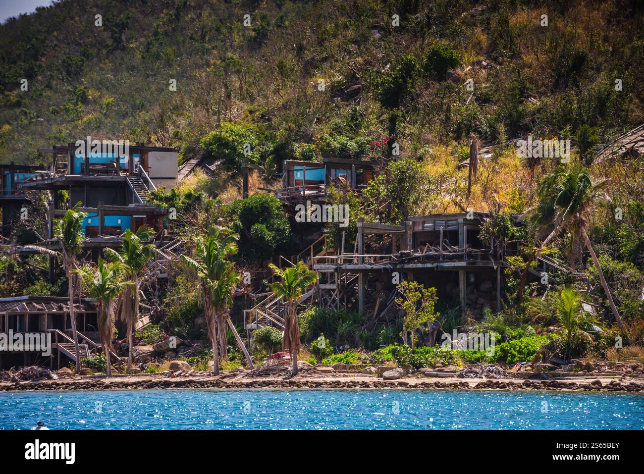 Virgin Gorda, BVI - March 22, 2018: Building collapse and Hurricane ...