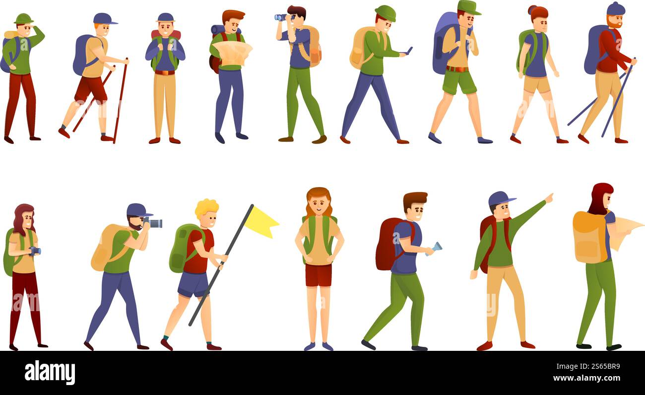 Exploration icons set. Cartoon set of exploration vector icons for web ...