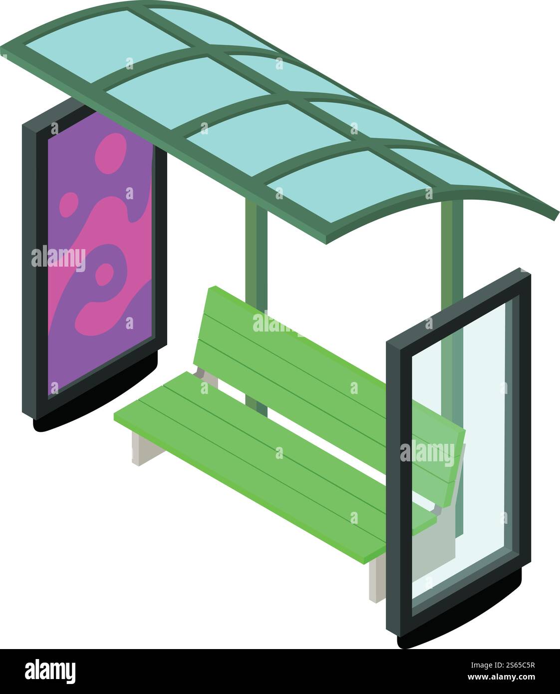 Bus stop shelter icon. Isometric of bus stop shelter vector icon for ...