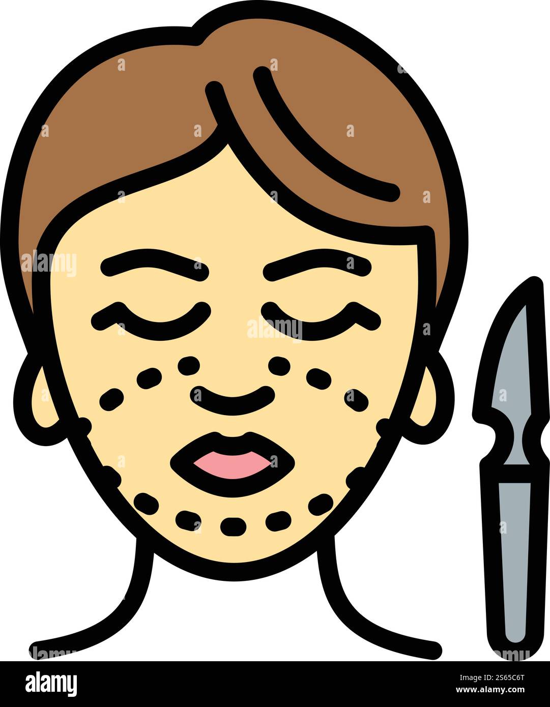Surgical face lifting icon. Outline surgical face lifting vector icon ...