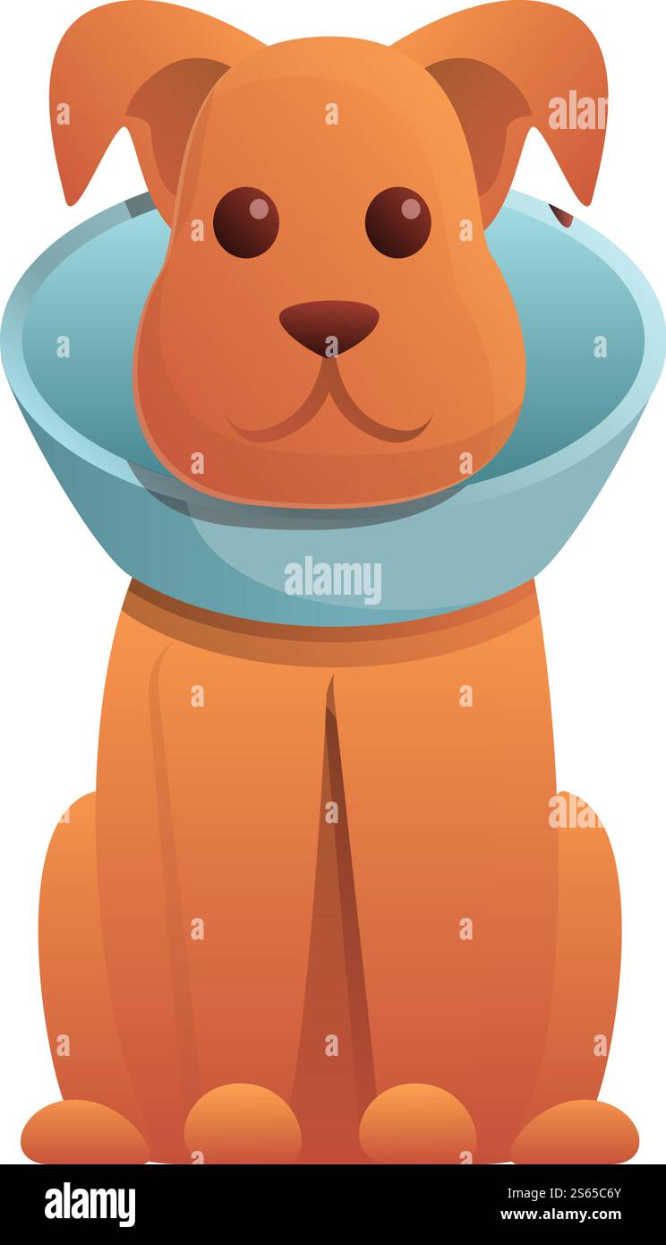 Dog protection cone icon. Cartoon of dog protection cone vector icon ...