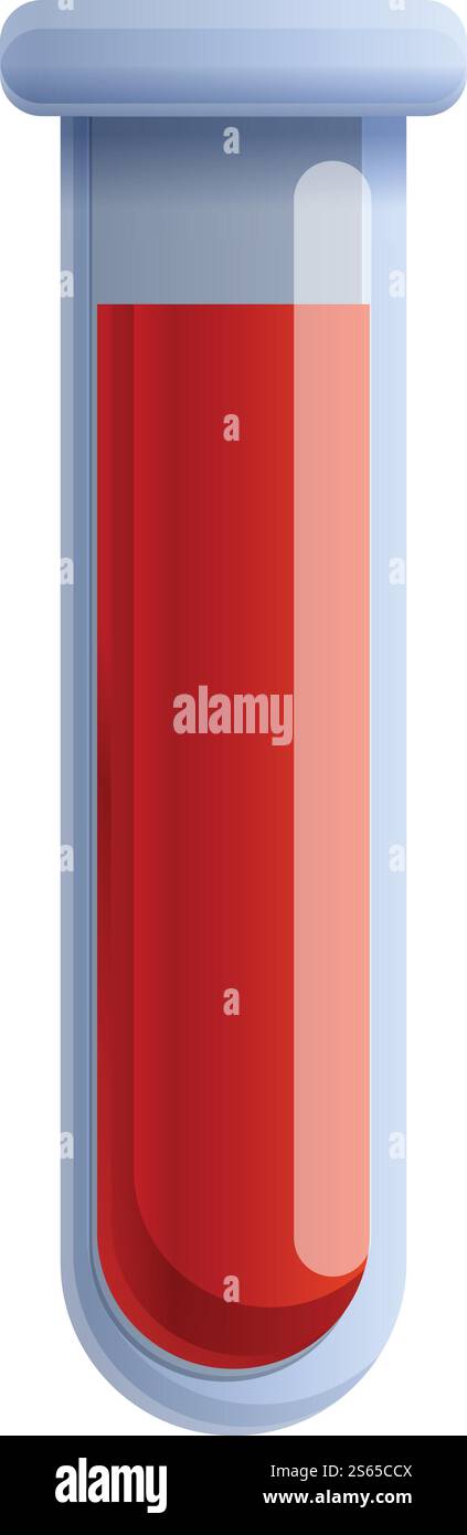 Blood test tube icon. Cartoon of blood test tube vector icon for web ...