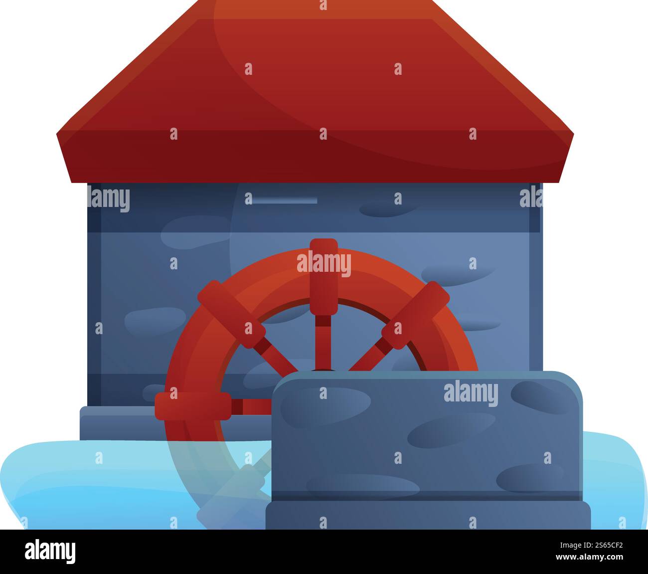 Stone water mill icon. Cartoon of stone water mill vector icon for web ...