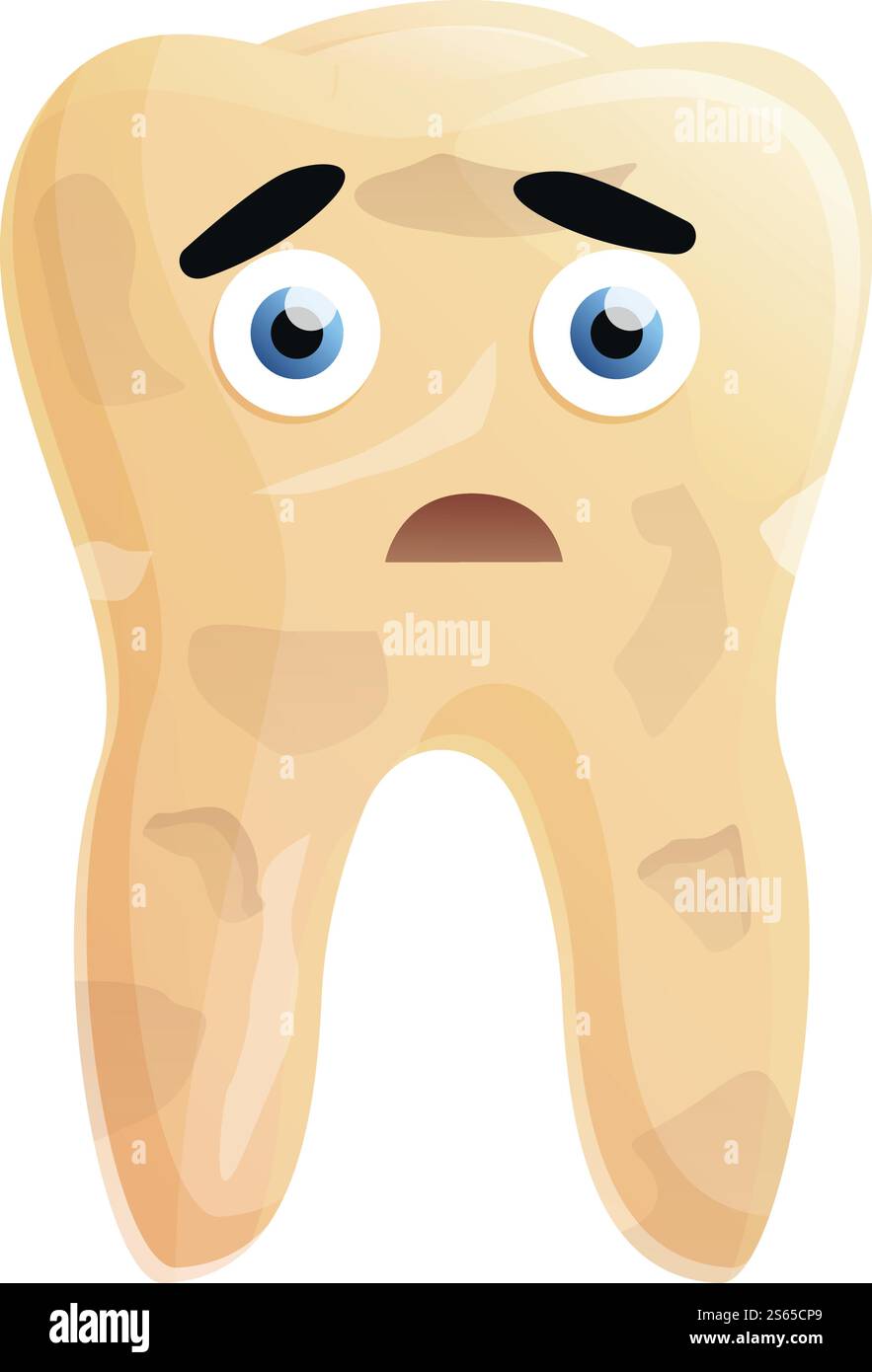 Scared sick tooth icon. Cartoon of scared sick tooth vector icon for ...