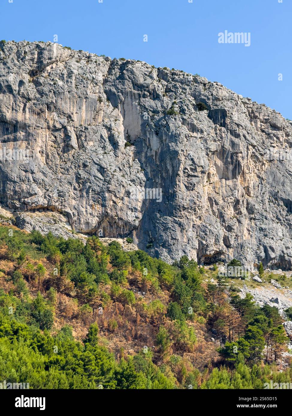 Split, Croatia - July 1, 2024: Klis Fortress, Wall of mountain cliffs ...