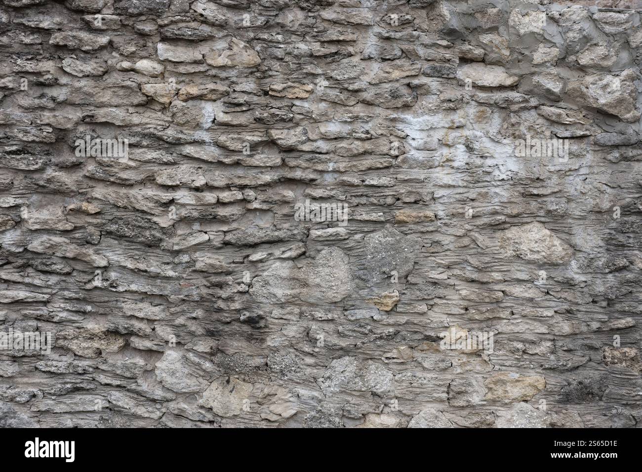 Very old brick stone wall of castle or fortress of 18th century. Full ...