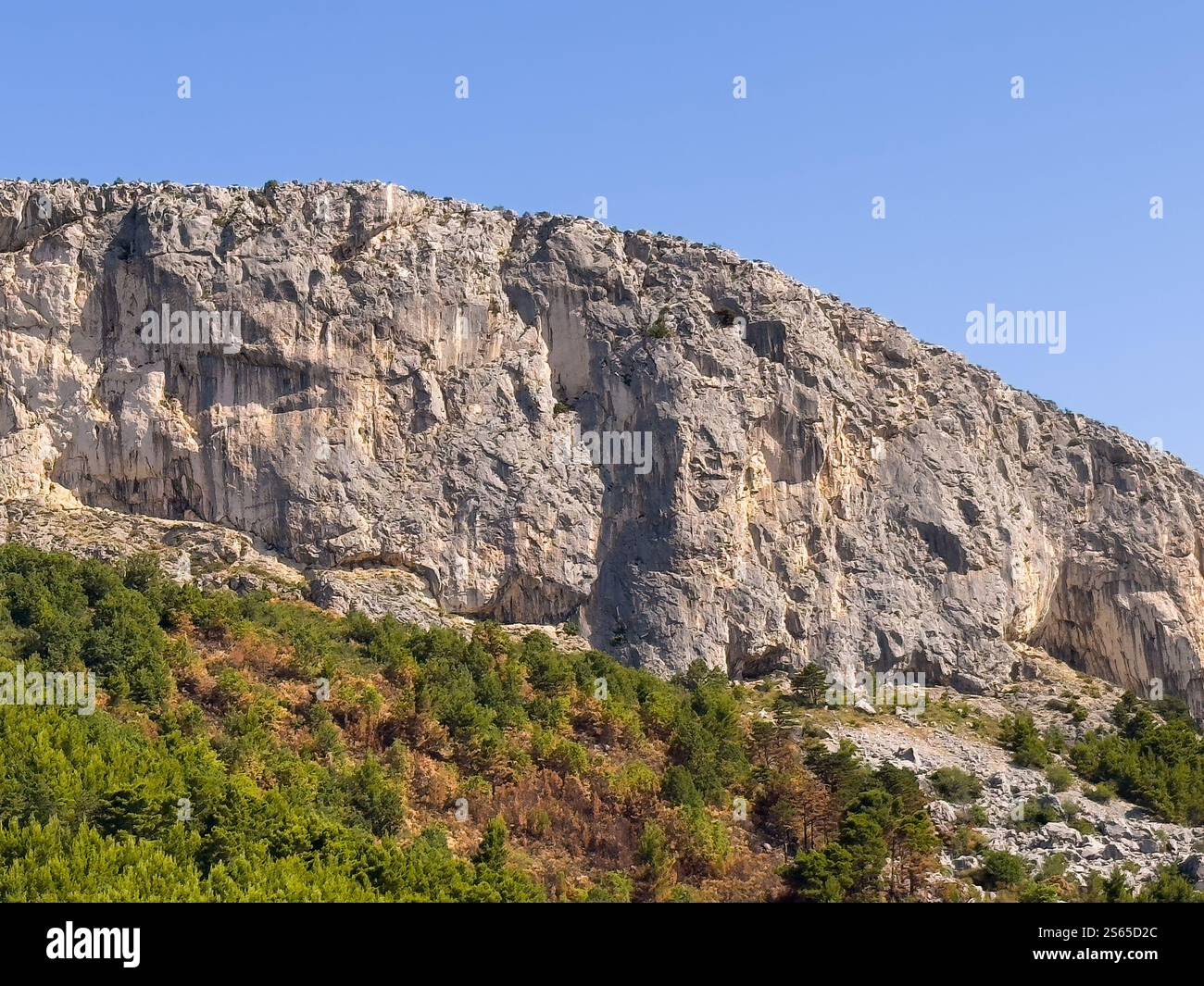 Split, Croatia - July 1, 2024: Klis Fortress, Wall of mountain cliffs ...