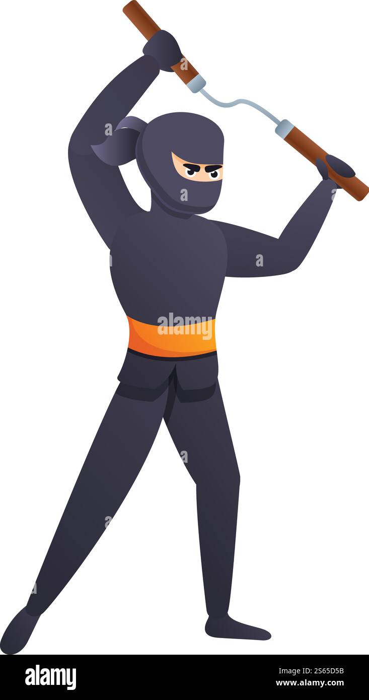 Asian ninja icon. Cartoon of asian ninja vector icon for web design ...