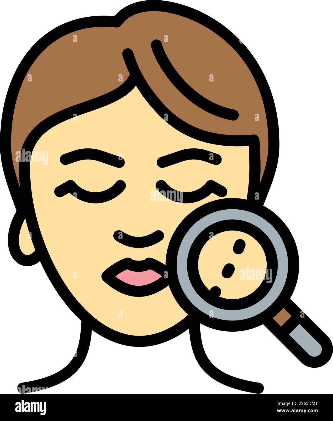 Lifting facial magnifier icon. Outline lifting facial magnifier vector ...
