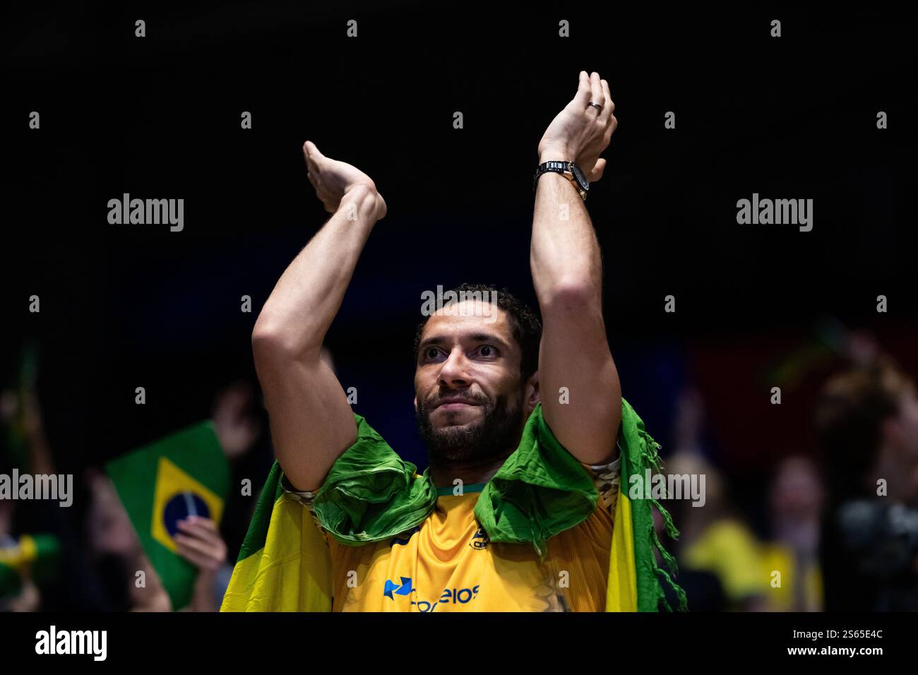 A fan of, Brazil. , . during the 2025 IHF World Men's Handball ...
