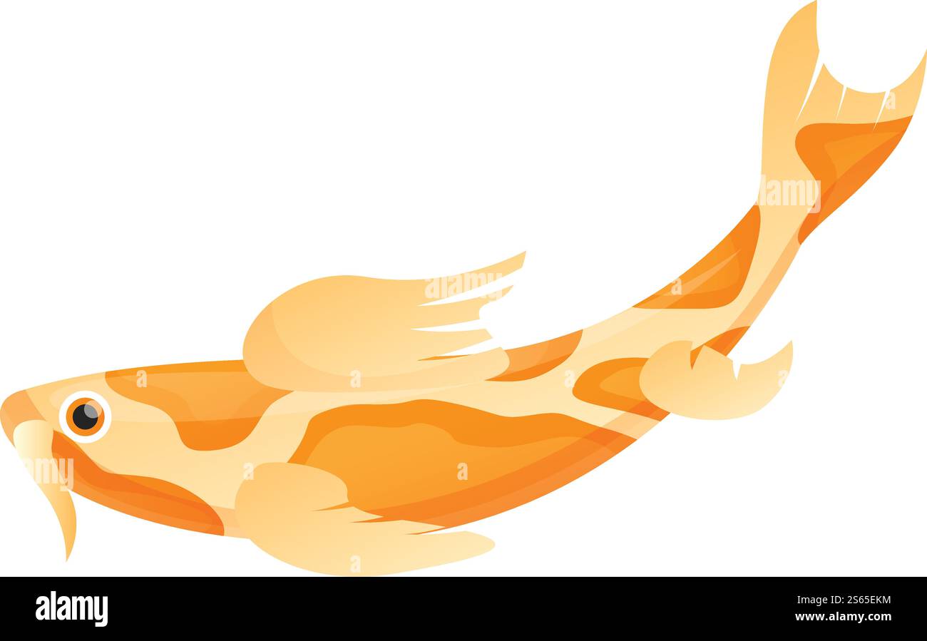 Gold koi icon. Cartoon of gold koi vector icon for web design isolated ...