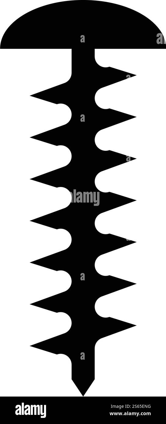 Round head screw Self-tapping Hardware Construction element icon black ...