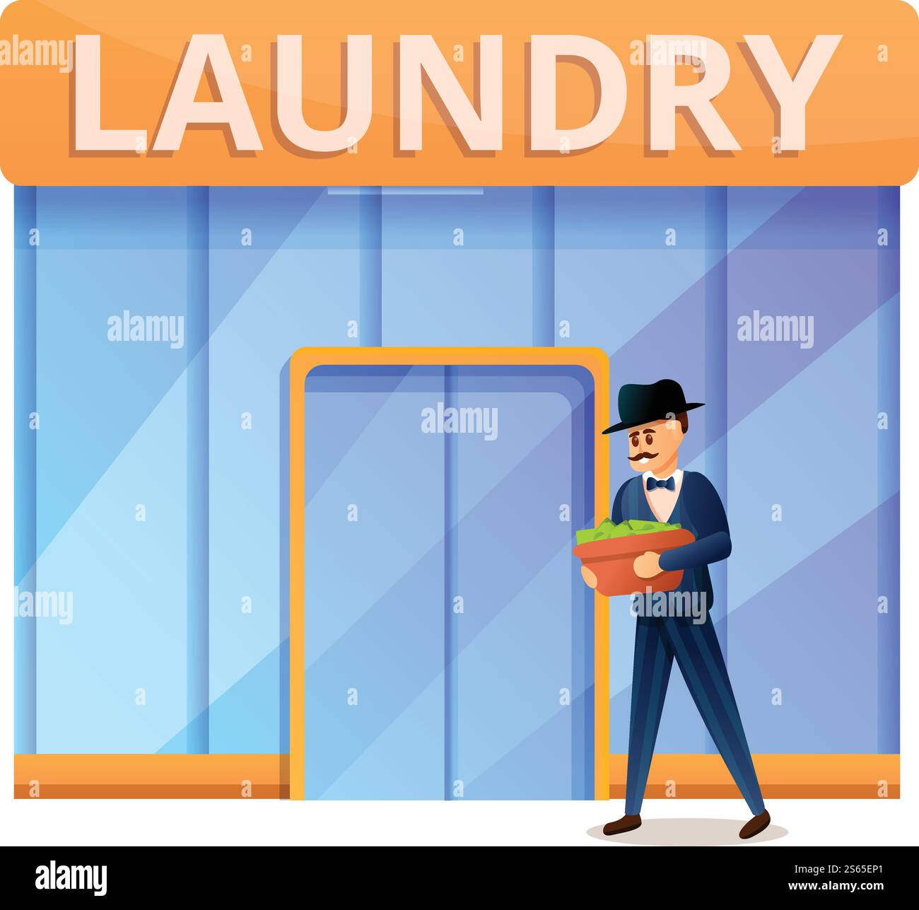 Rich man in laundry icon. Cartoon of rich man in laundry vector icon ...