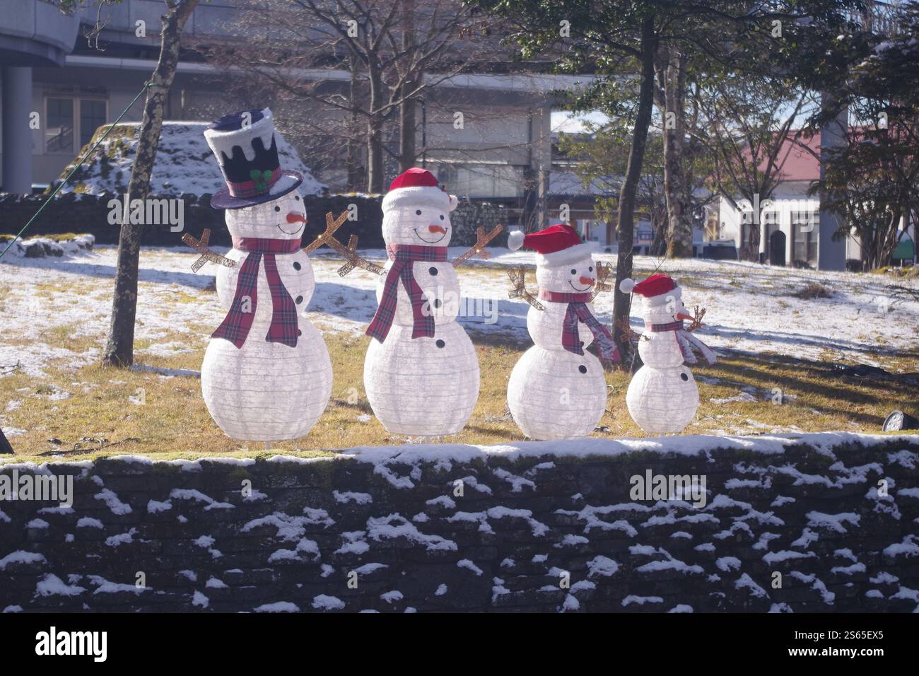Snow Family Decoration Stock Photo - Alamy