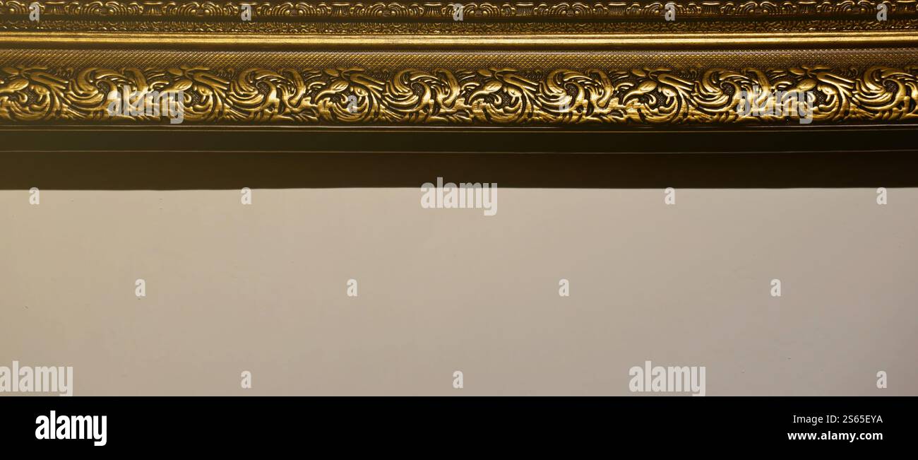 Fragment of a baguette frame made of metal and plastic background ...