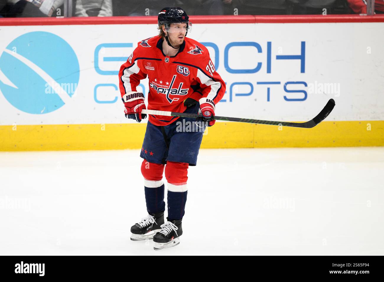 Washington Capitals defenseman Rasmus Sandin (38) in action during the ...