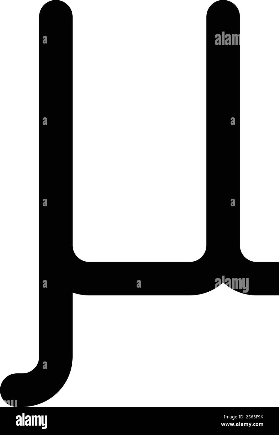 Mu greek symbol small letter lowercase font icon black color vector ...