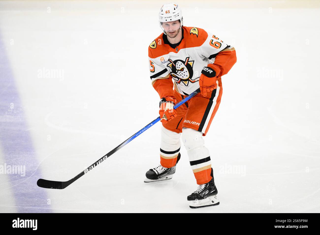 Anaheim Ducks defenseman Jacob Trouba (65) in action during the third ...
