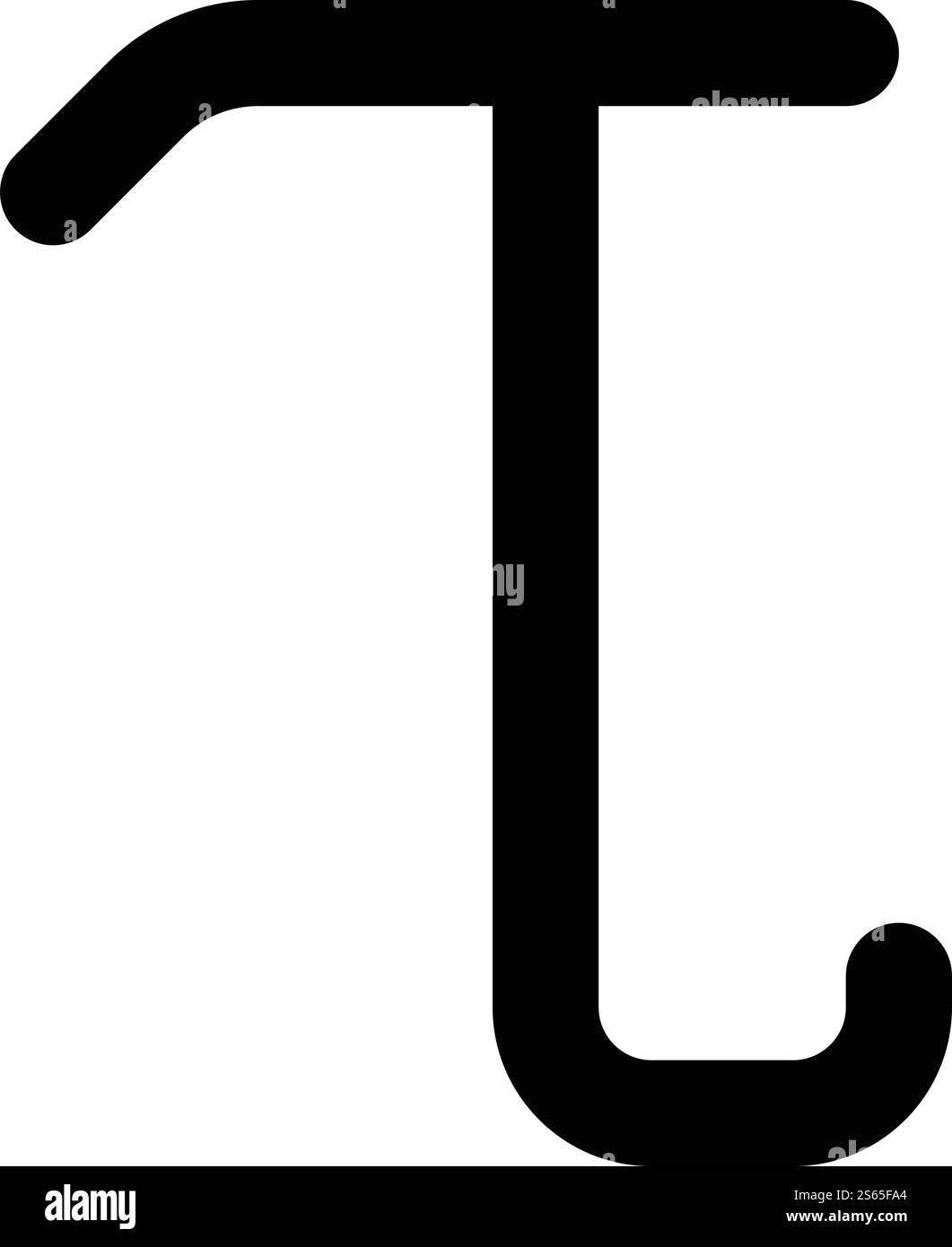Tau greek symbol small letter lowercase font icon black color vector ...